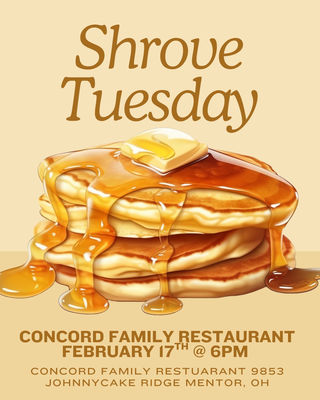 Shrove Tuesday Pancake Supper - St. James Church